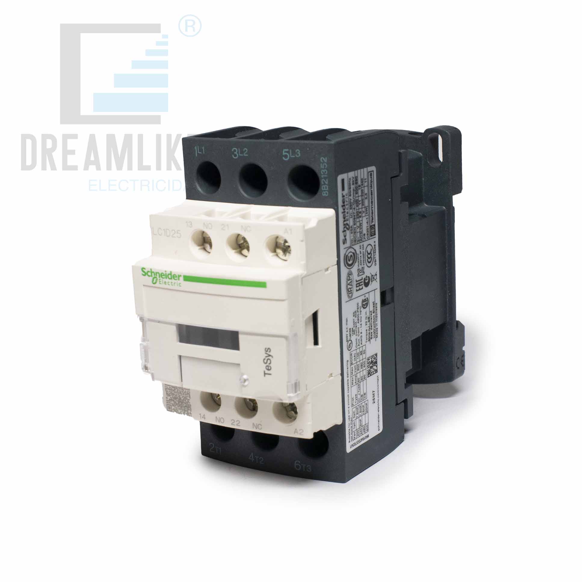 CONTACTOR TRIFASICO 25A 11KW 220V NA+NC LC1D25M7 SCHNEIDER – DREAMLIKE