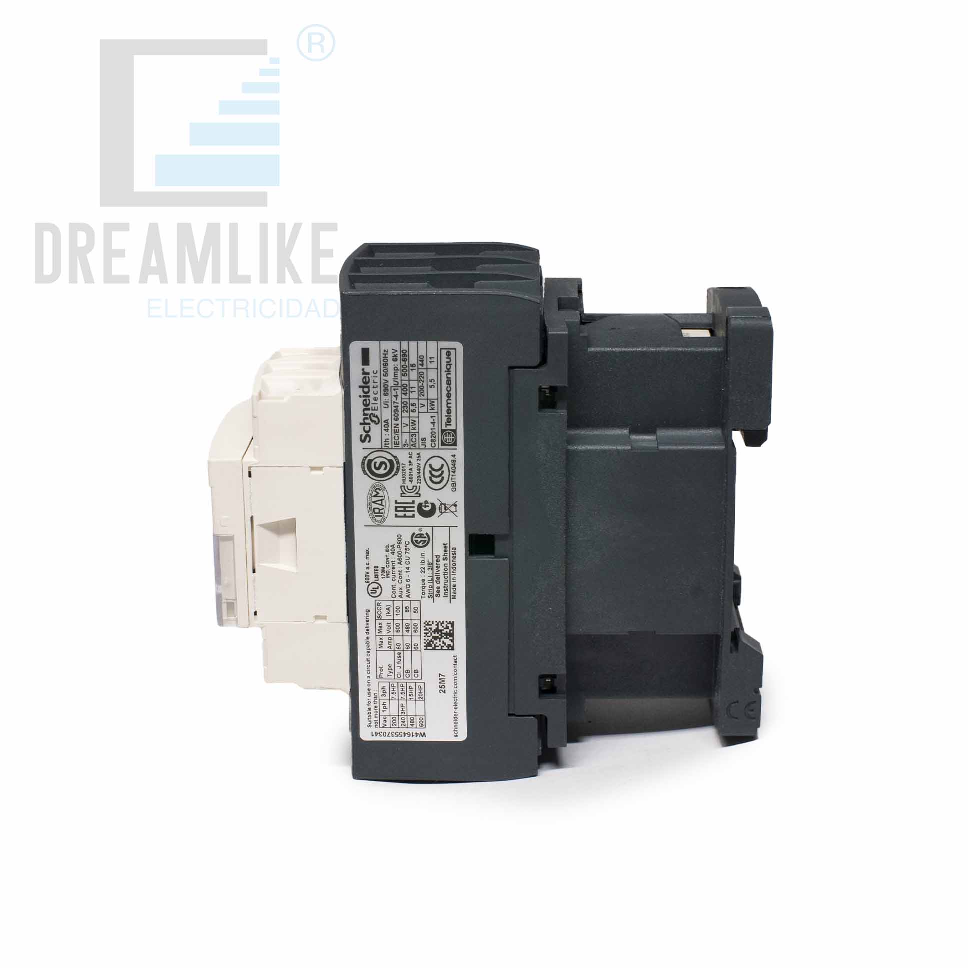 CONTACTOR TRIFASICO 25A 11KW 220V NA+NC LC1D25M7 SCHNEIDER – DREAMLIKE